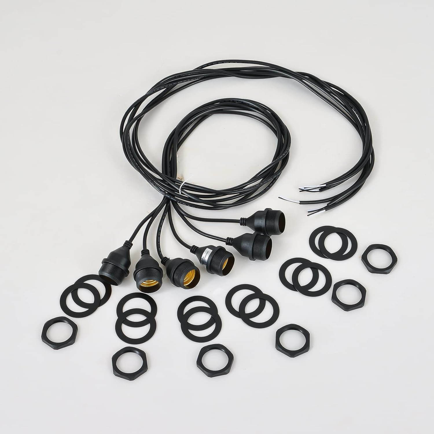 Waterproof Outdoor Light Socket - E26/E27 Bulb Socket with Cord (6 Pack ...