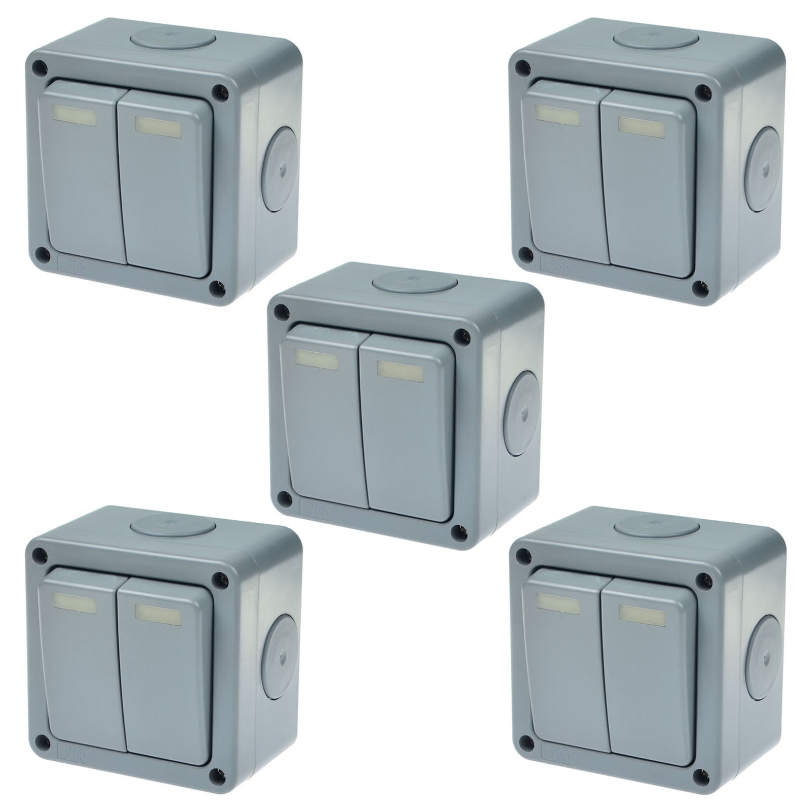 Waterproof Outdoor Light Switch ,GREENCYCLE 5PC 10A 125VAC 2-Gang 2-Way ...