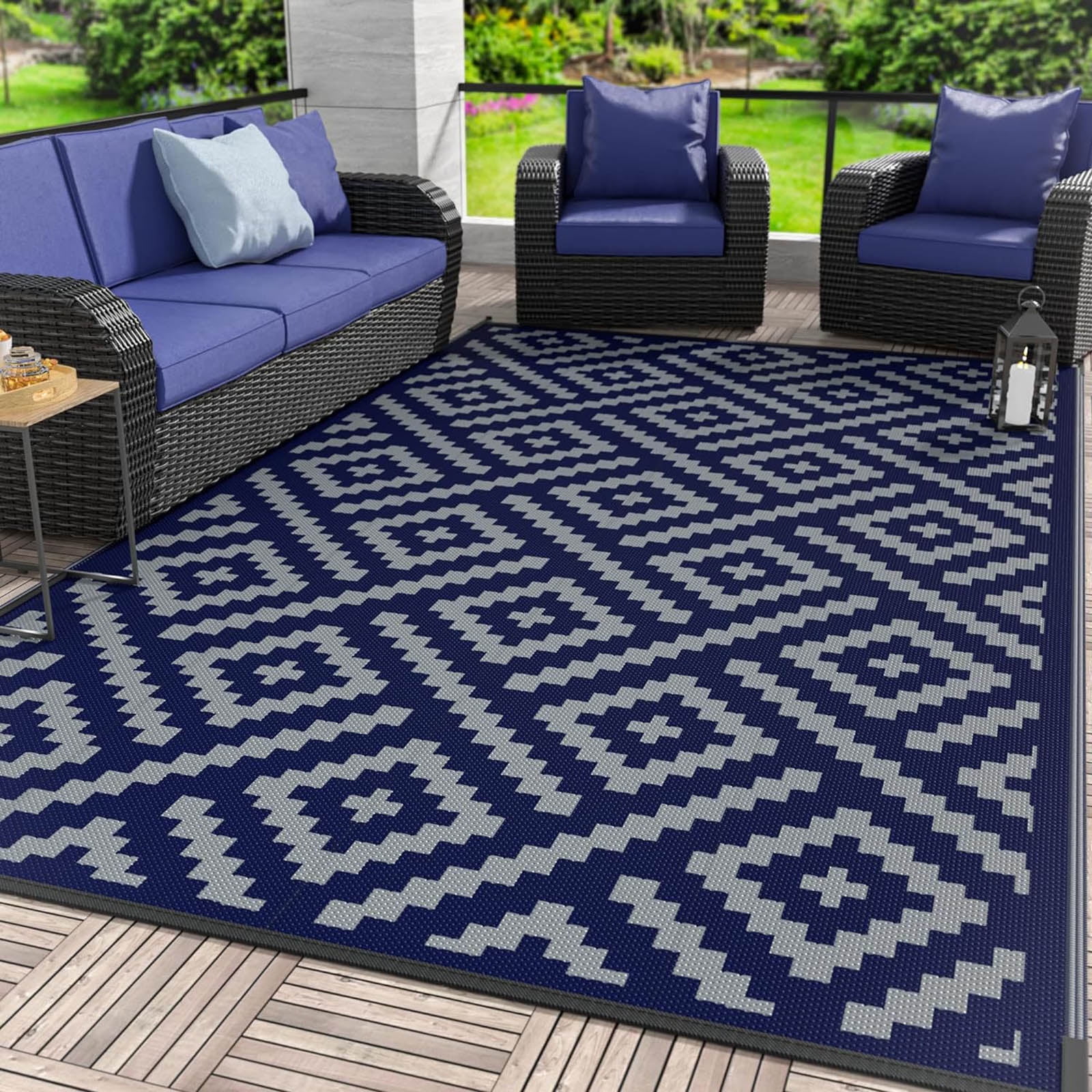 Waterproof Outdoor Rug Reversible Plastic Straw Patio Rug for Camping ...