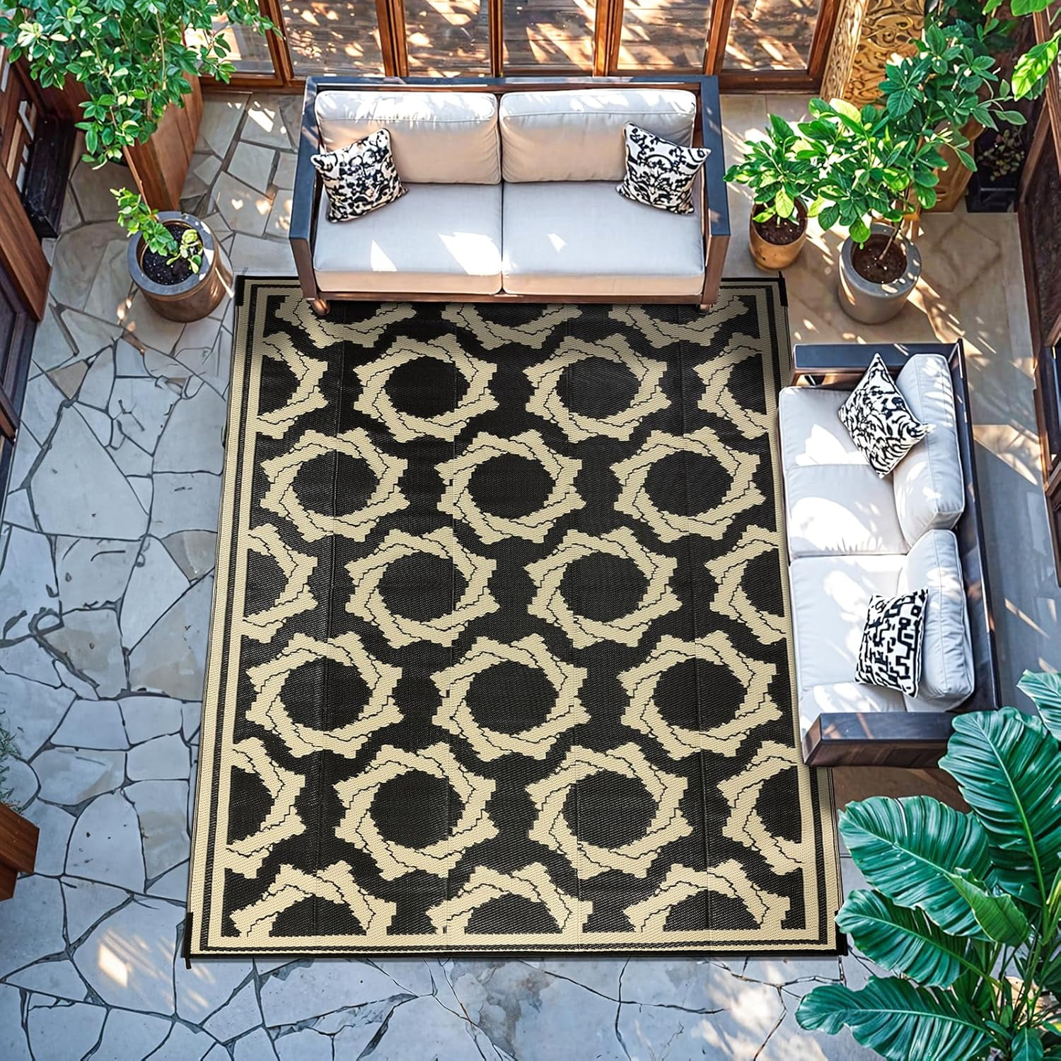 Waterproof Outdoor Rugs 6X9 for Patio Outdoor Plastic Straw Rug ...