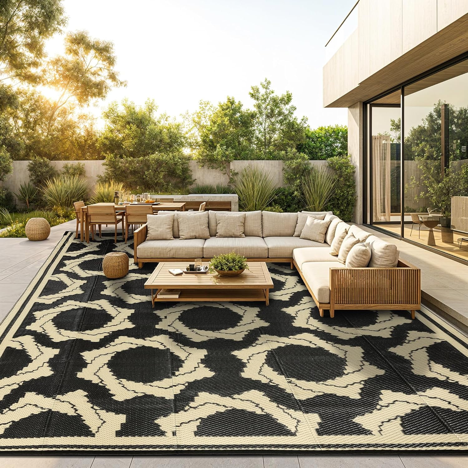 Waterproof Outdoor Rugs 9X12 for Patio Outdoor Plastic Straw Rug ...