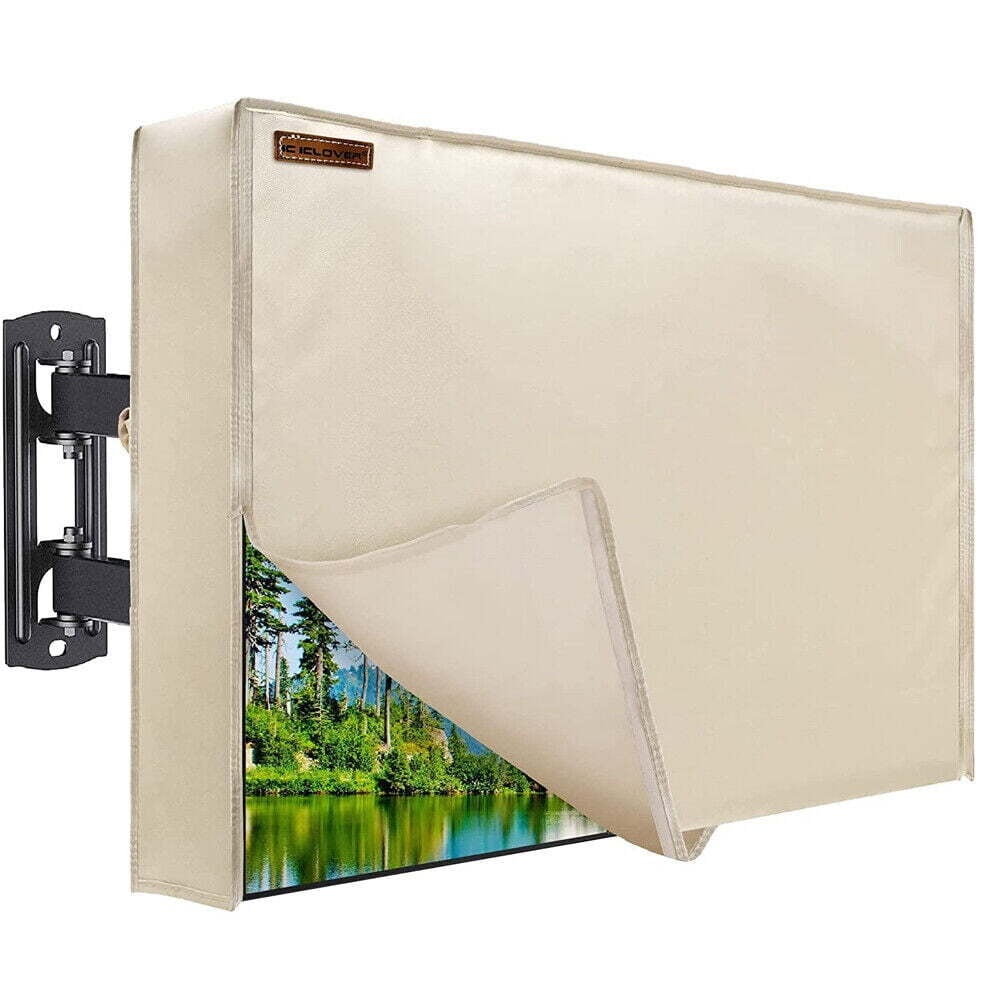 Waterproof Outdoor TV Cover with Front Flap, 600D Heavy Duty Material ...