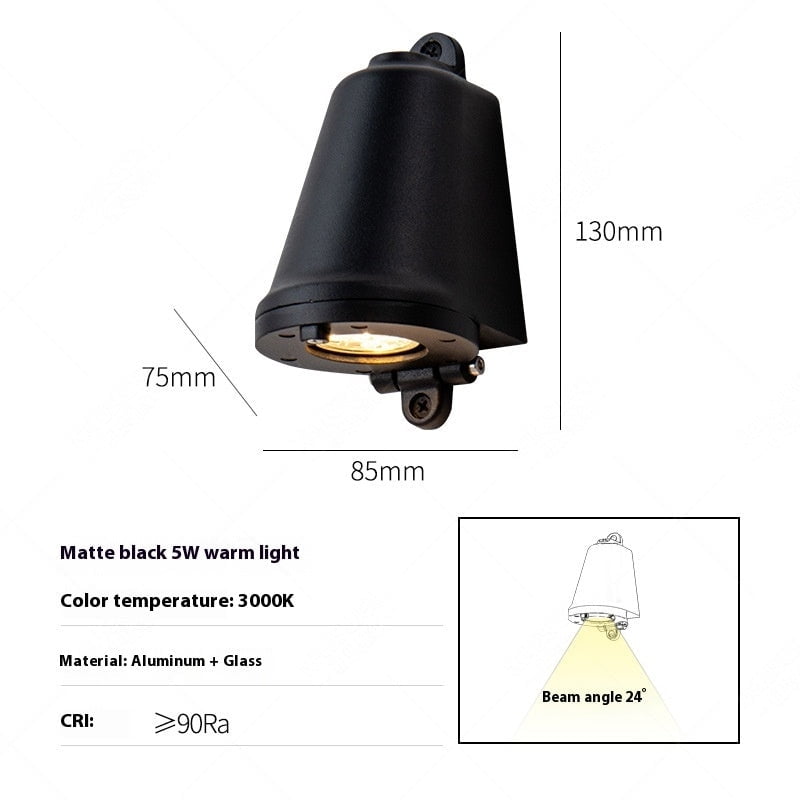 Waterproof Outdoor Wall Lamp For Villa or Courtyard Aluminum Shell Warm ...