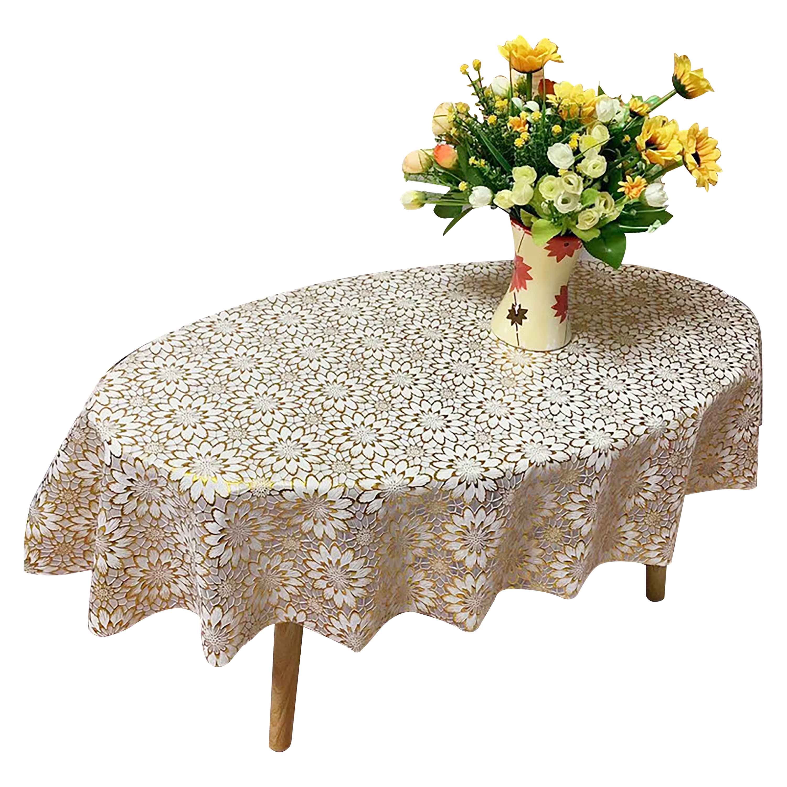 Waterproof Oval Tablecloth In PVC For Coffee Table Living Room TV ...