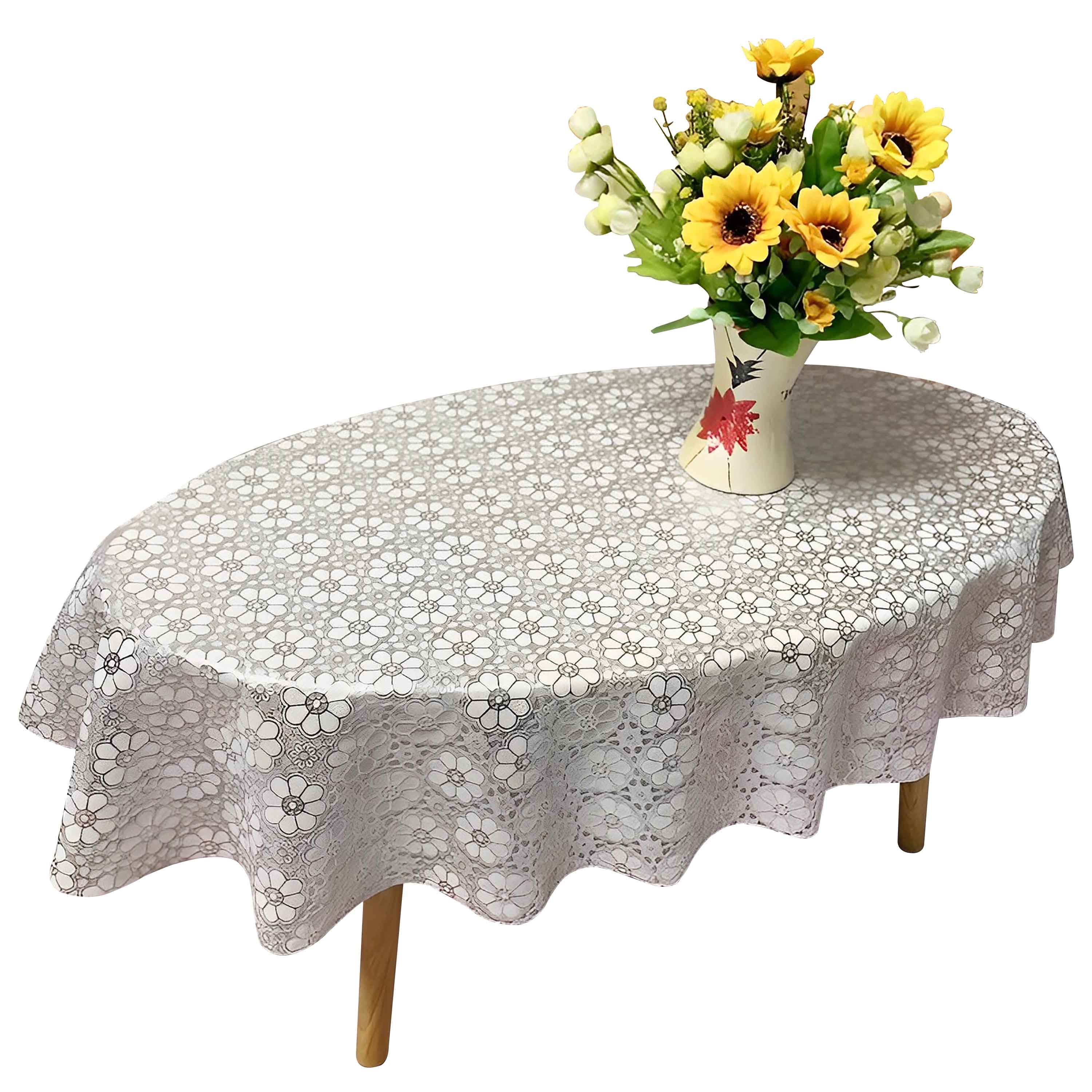 Waterproof Oval Tablecloth In PVC For Coffee Table Living Room TV ...