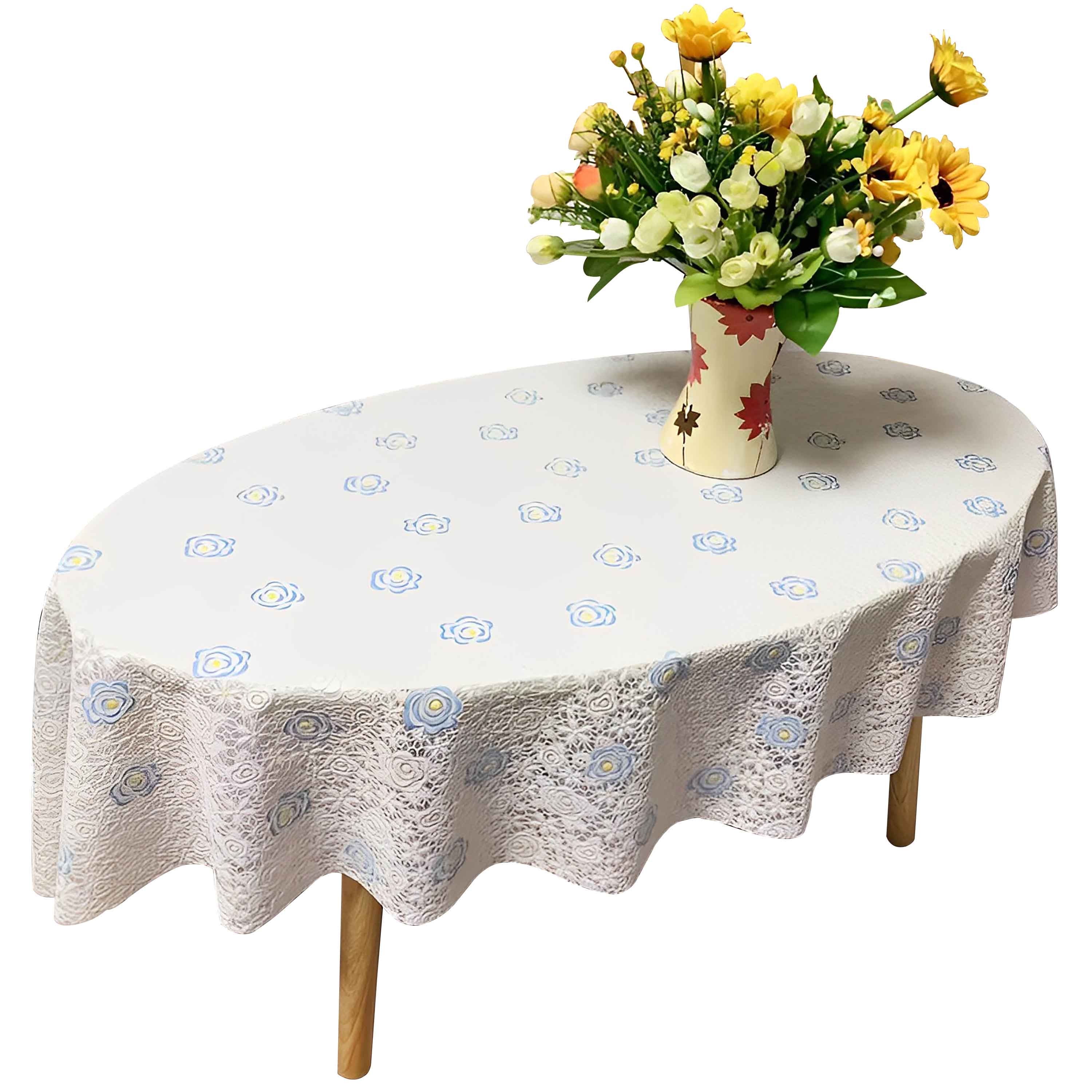 Waterproof Oval Tablecloth In PVC For Coffee Table Living Room TV ...