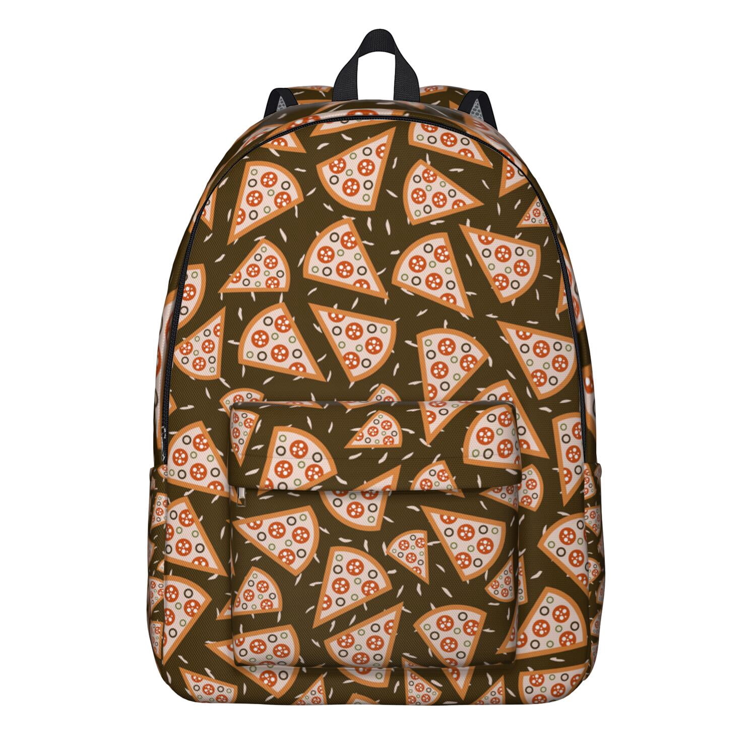Waterproof Oxford Fabric Backpack Featuring Colorful Pizza and Foodie ...