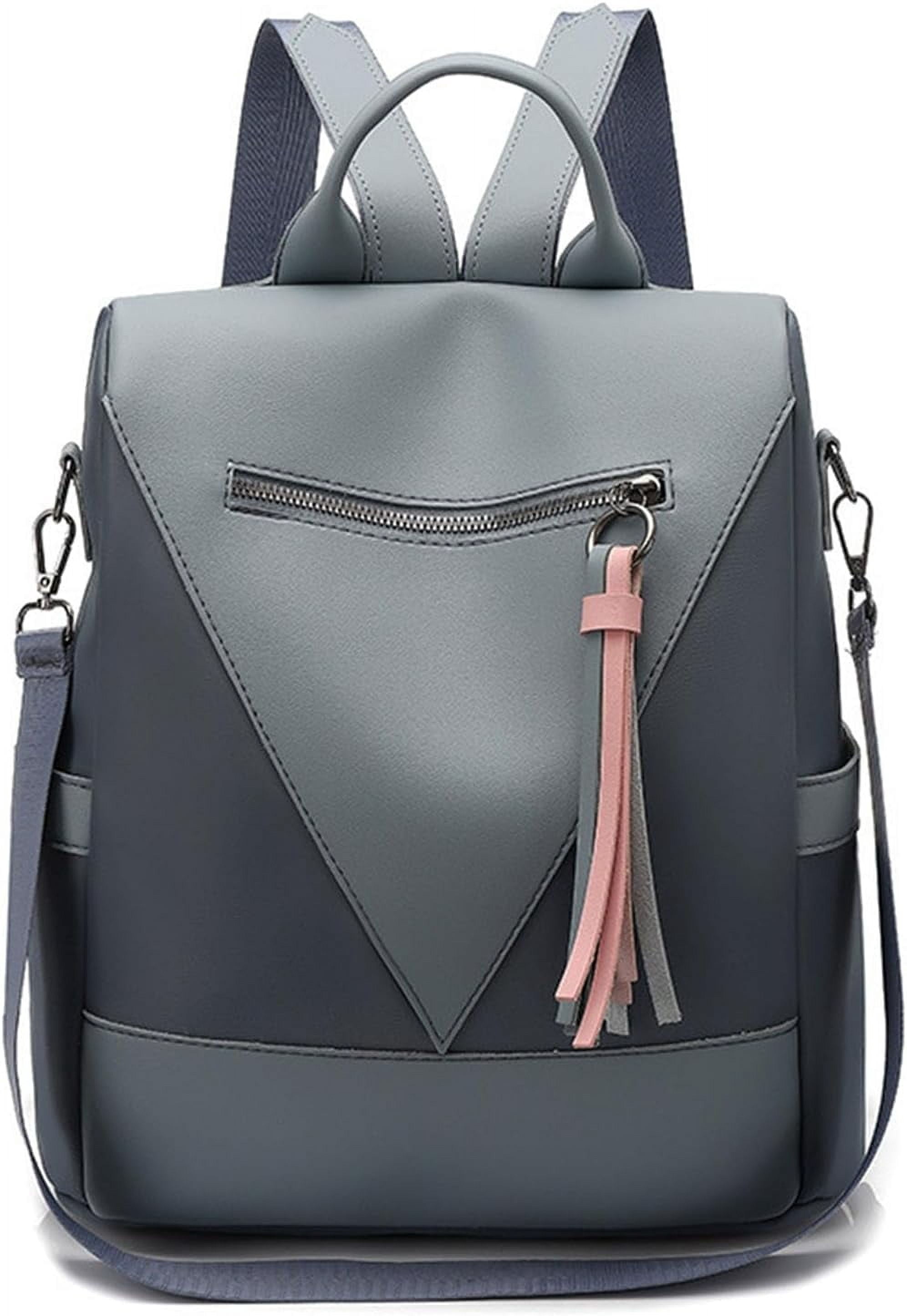 Waterproof Oxford & Leather Women's Backpack - Anti-Theft Multi ...