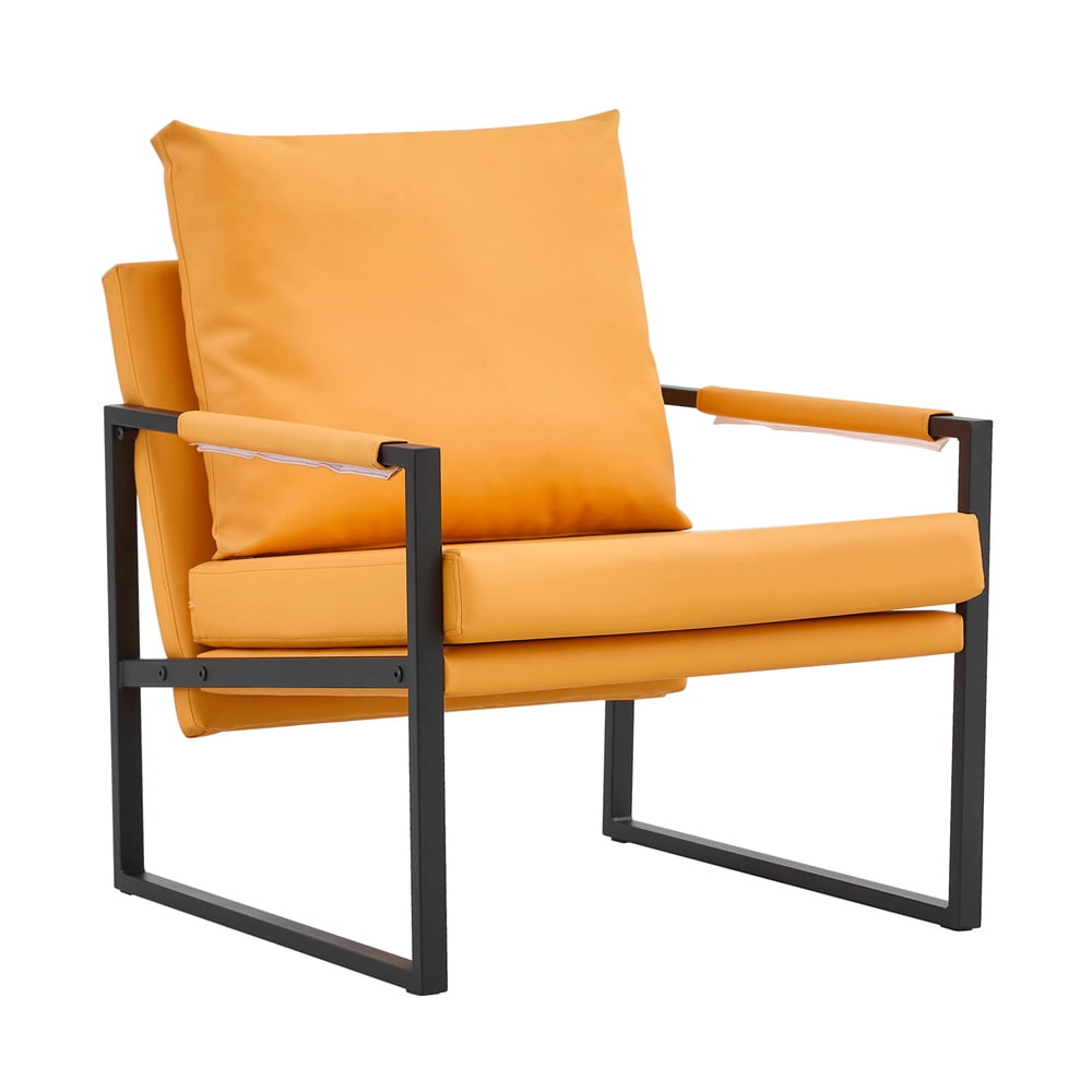Waterproof PU Leather Accent Arm Chair with Metal Frame and PU High ...