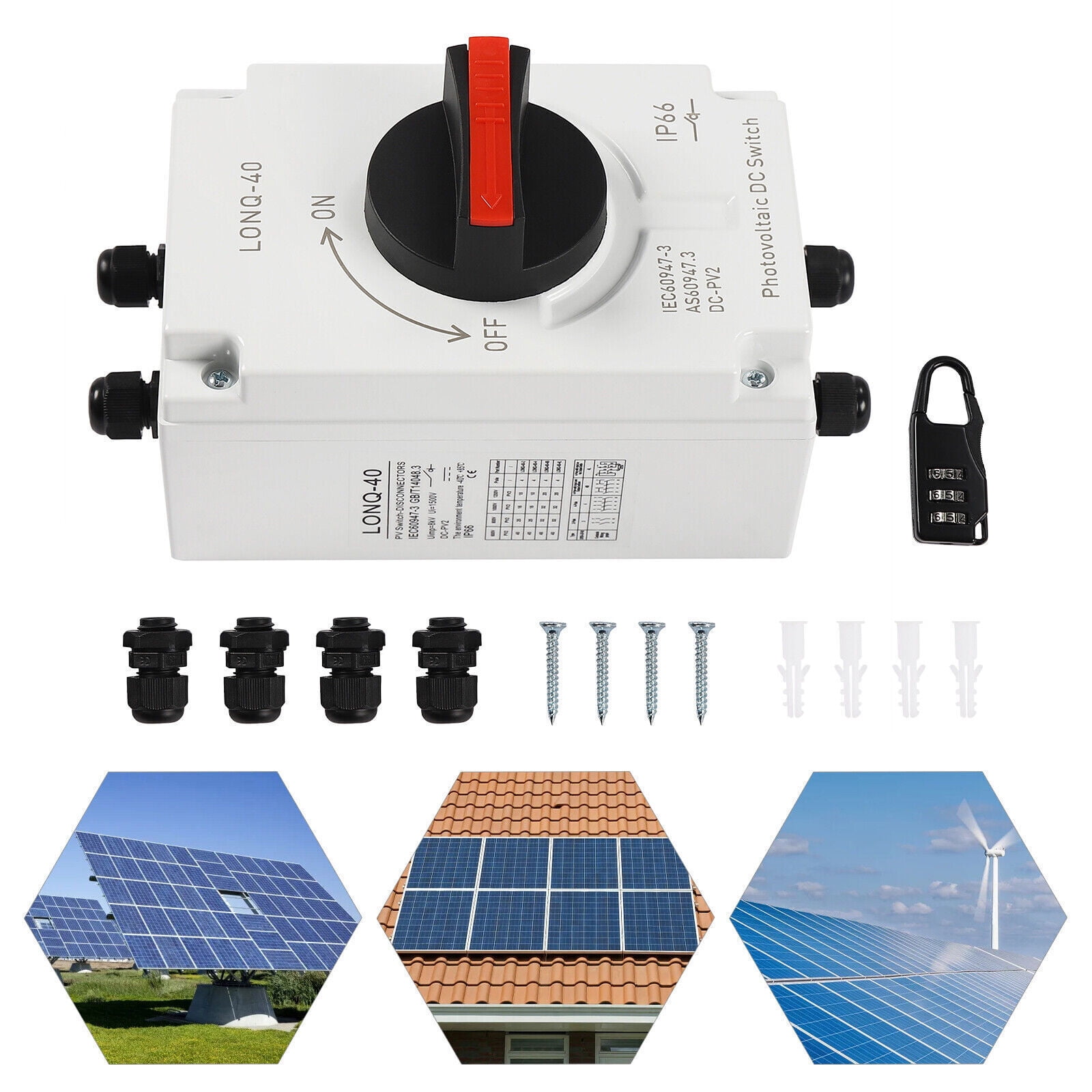 Waterproof PV Solar Disconnect Switch Photovoltaic Circuit Breaker ...
