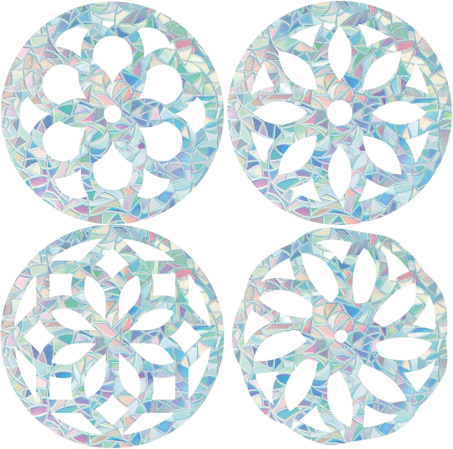 Waterproof PVC Colored Laser Stained Window Film Static Stickers ...