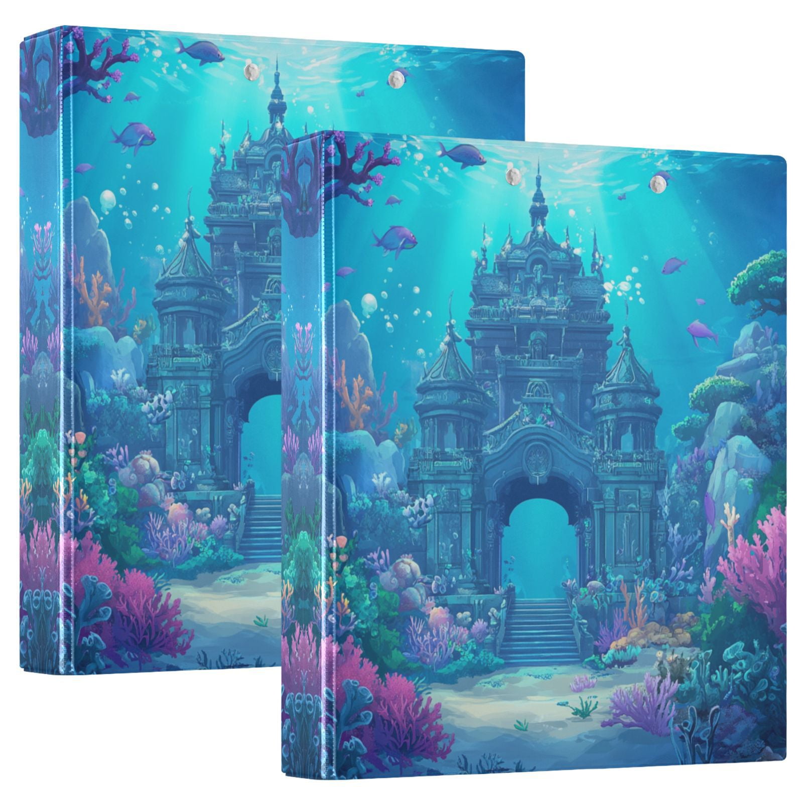 Iauyy PVC Round Ring Binders, 200 Page Capacity, 2 Pack，A Beautiful ...