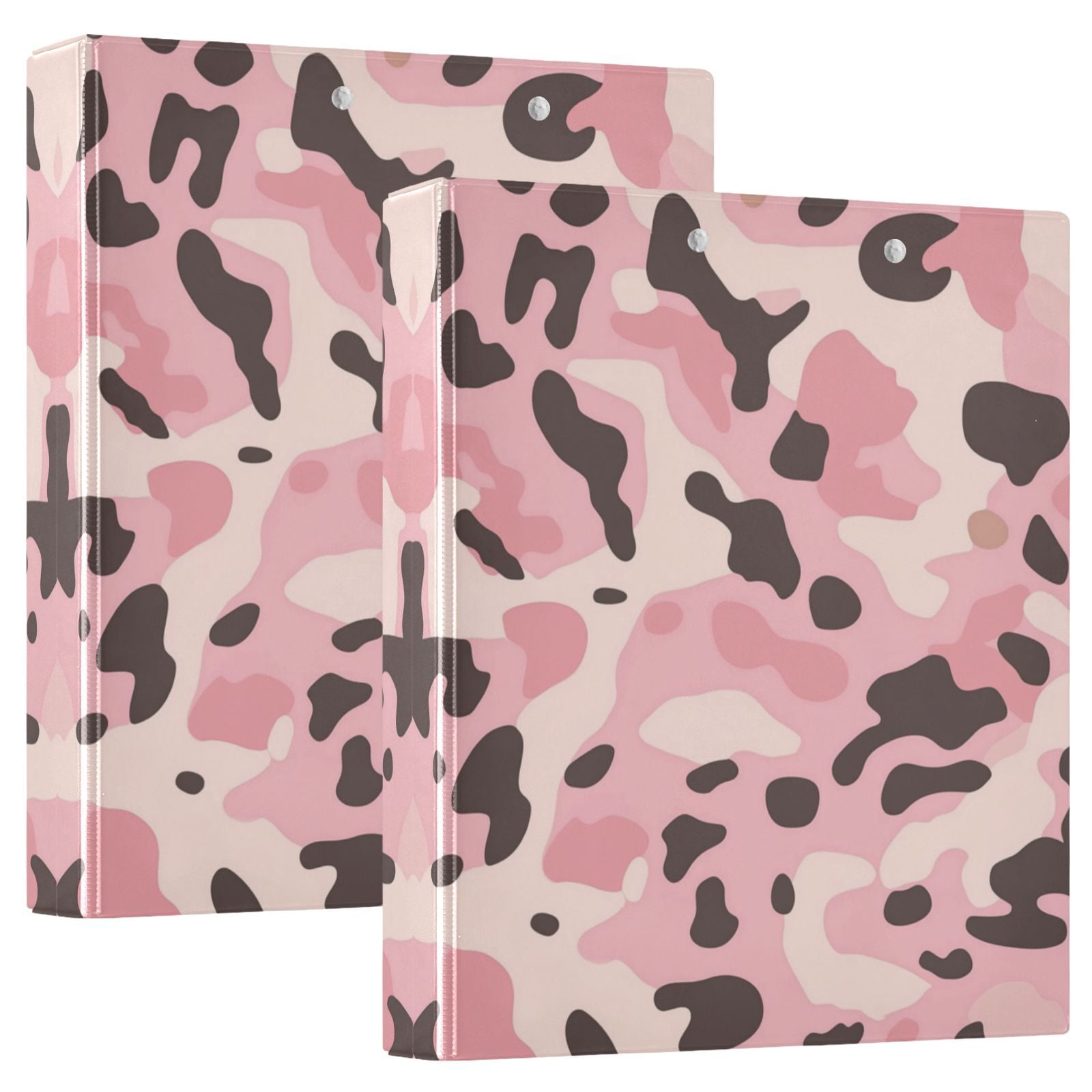 Iauyy PVC Round Ring Binders, 200 Page Capacity, 2 Pack，An Pink and Red ...