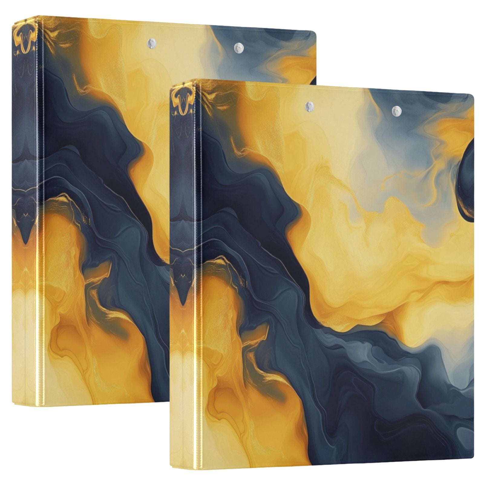 Iauyy PVC Round Ring Binders, 200 Page Capacity, 2 Pack，A Marbling ...