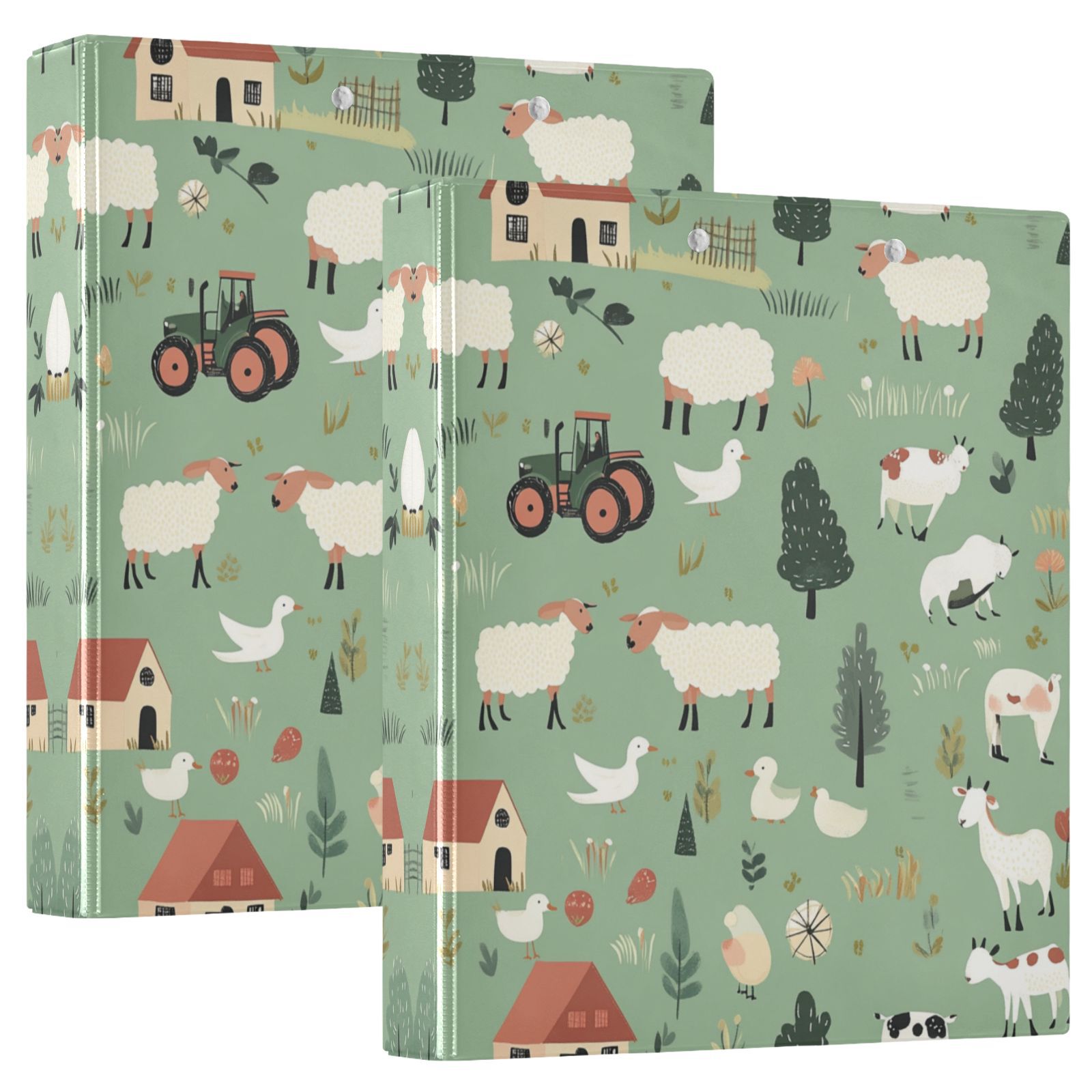 Iauyy PVC Round Ring Binders, 200 Page Capacity, 2 Pack，Animals and ...