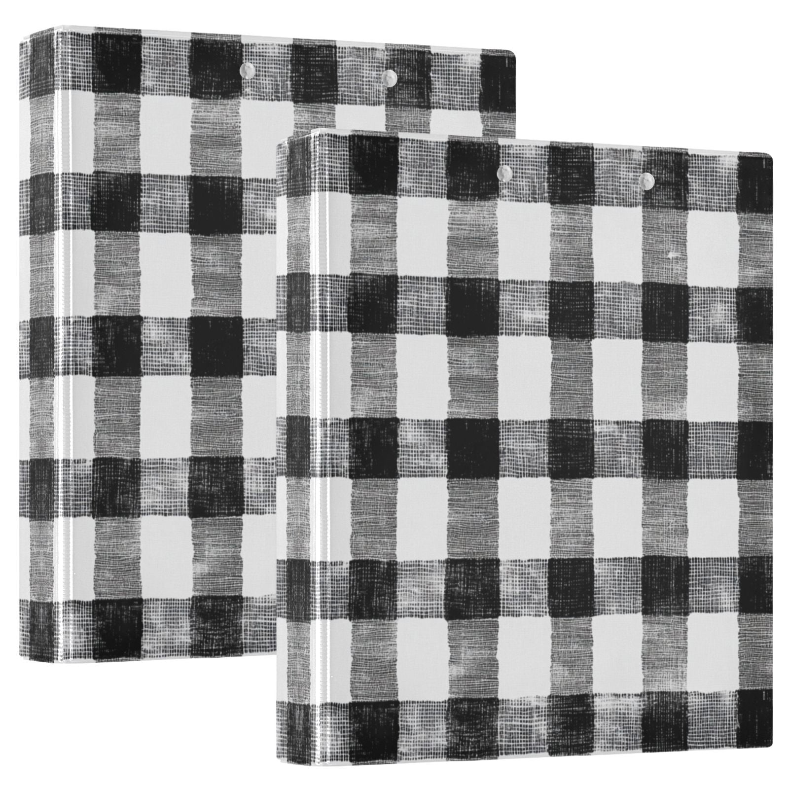 Iauyy PVC Round Ring Binders, 200 Page Capacity, 2 Pack，Black and White ...