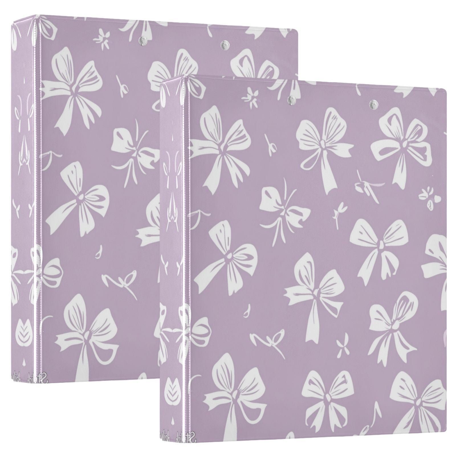 Iauyy PVC Round Ring Binders, 200 Page Capacity, 2 Pack，Bows and ...