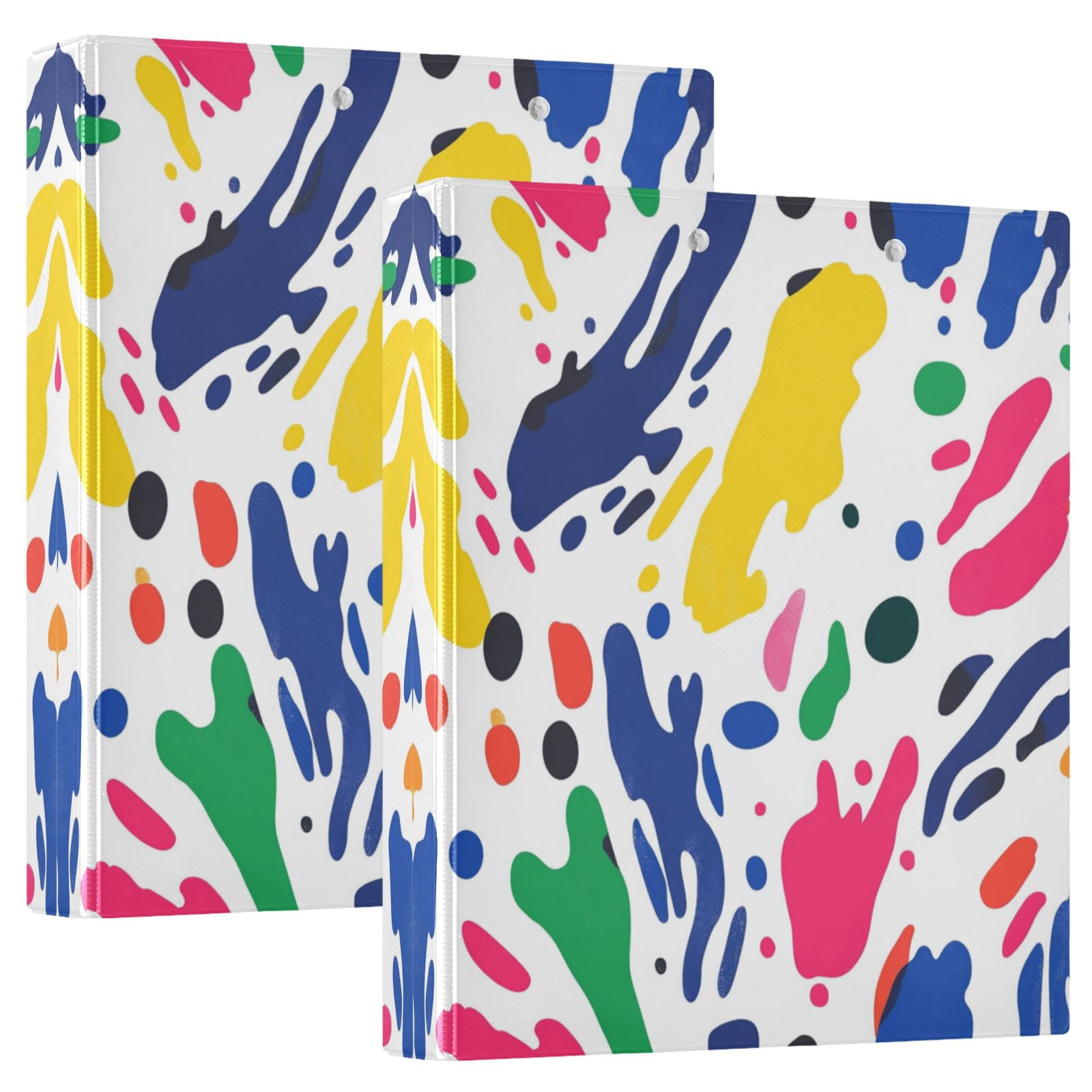 Iauyy PVC Round Ring Binders, 200 Page Capacity, 2 Pack，Colorful Paint ...