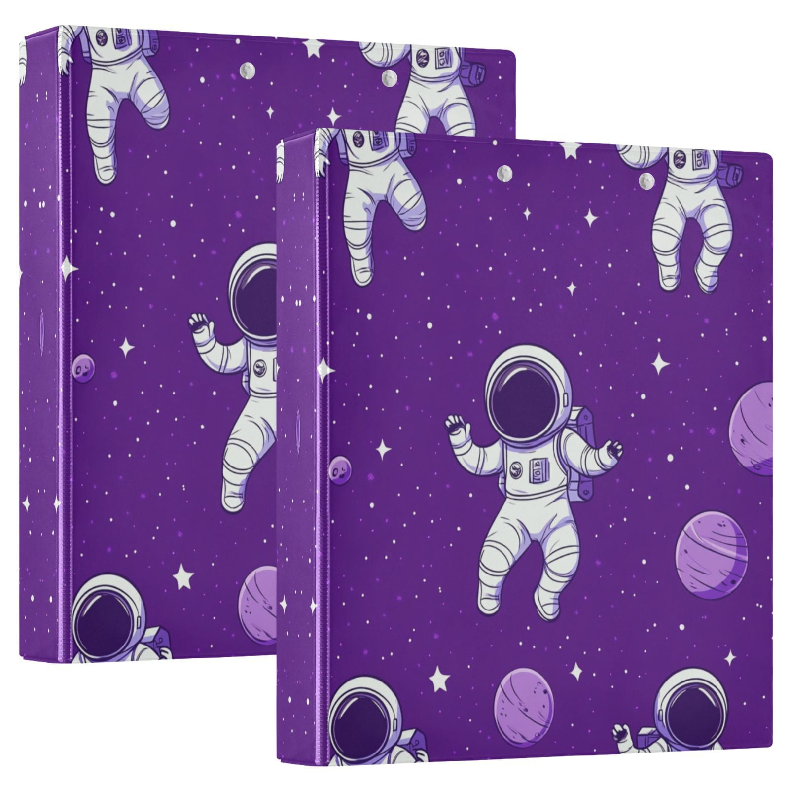 Iauyy PVC Round Ring Binders, 200 Page Capacity, 2 Pack，Cute Cartoon ...