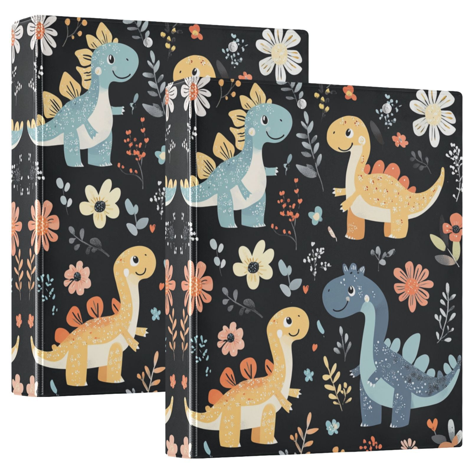 Iauyy PVC Round Ring Binders, 200 Page Capacity, 2 Pack，Cute Cartoon ...