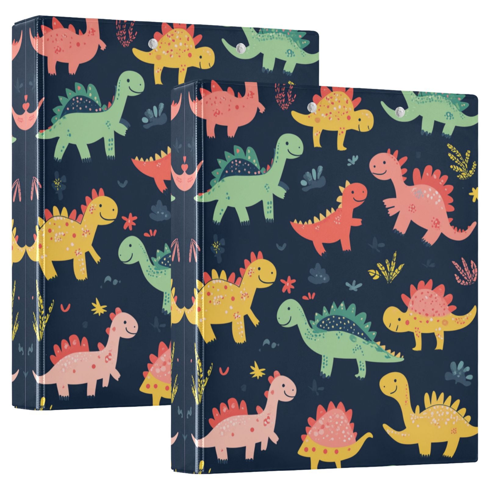Iauyy PVC Round Ring Binders, 200 Page Capacity, 2 Pack，Cute Cartoon ...