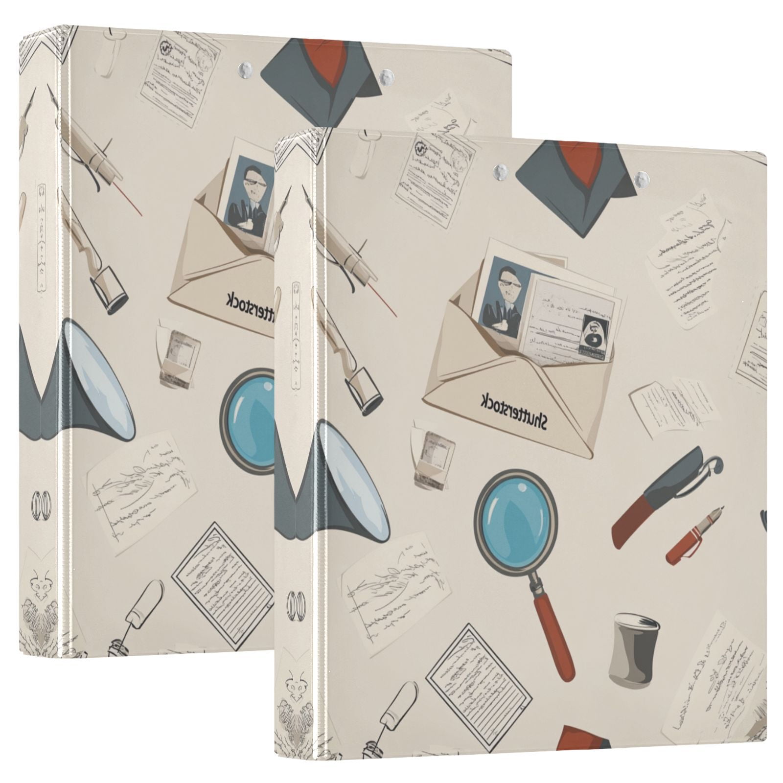 Iauyy PVC Round Ring Binders, 200 Page Capacity, 2 Pack，Detective Tools ...
