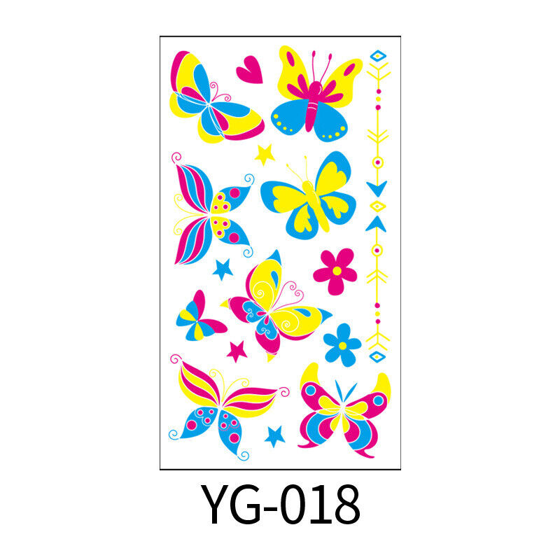 Waterproof Party Decals Temporary Tattoo Luminous UV Light Glow Neon ...