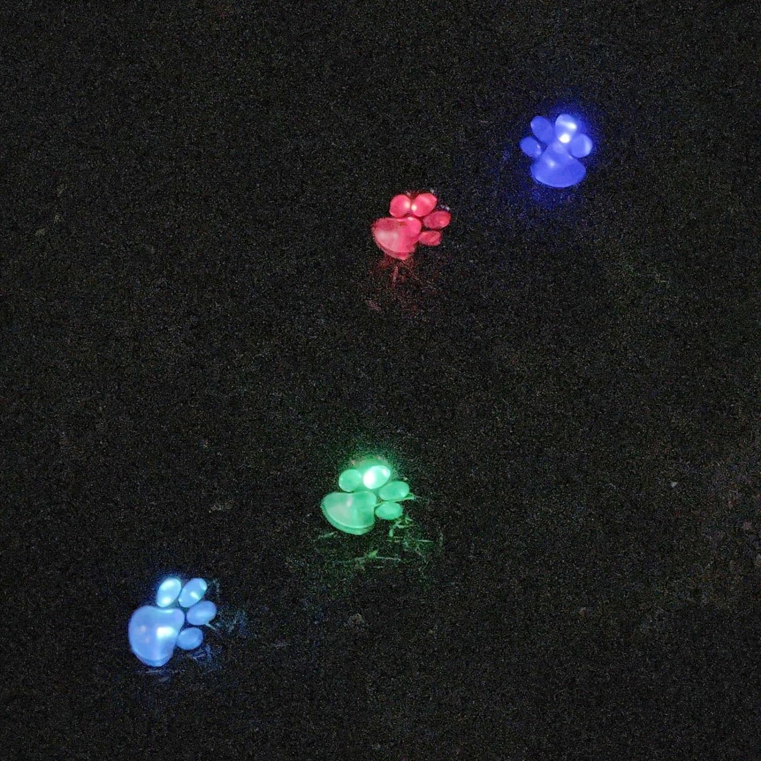Waterproof Paw Print Solar Outdoor Lights - Set of 4 LED Animal Paw ...