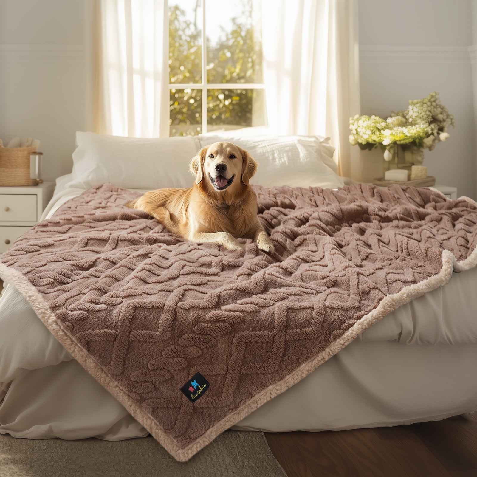 Waterproof Pet Blanket, Liquid Pee Proof Dog Blankets for Sofa Bed ...