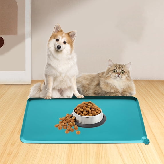 Waterproof Pet Feeding Mat, Dog Food Mat with High Lips, Silicone Dog ...