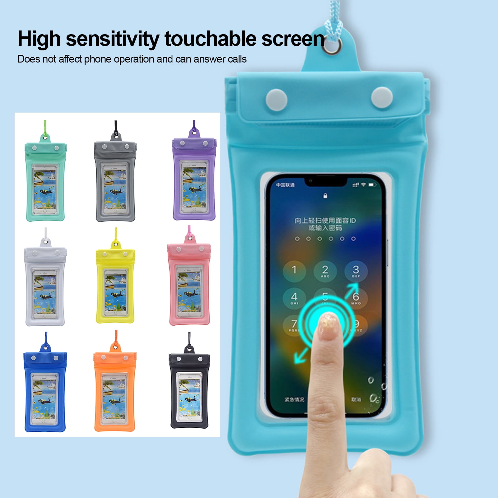 Waterproof Phone Cover with Sensitive High Clarity Anti Slip Design ...