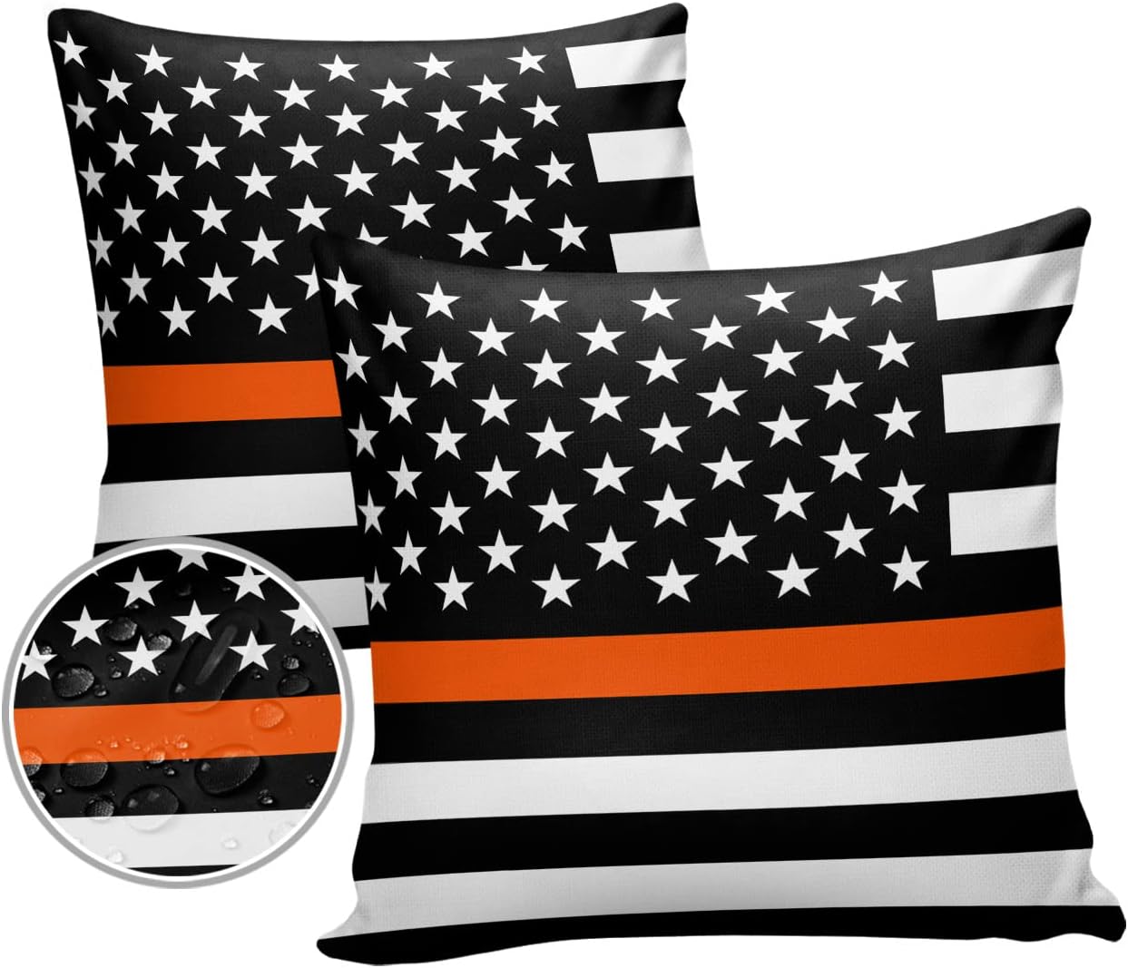 Waterproof Pillow Covers Set of 2 Thin Blue Line Flag American Police ...