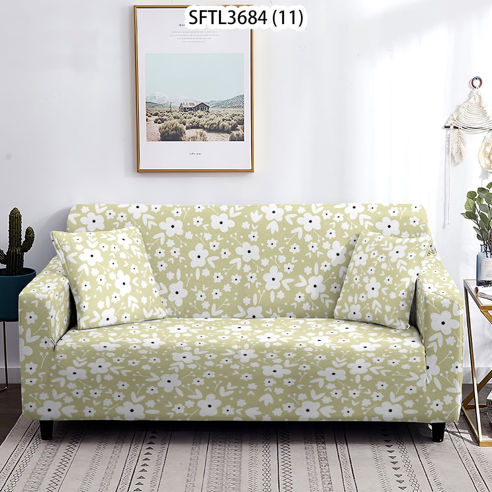 Waterproof Plant Print 1/2/3/4 Seat Cushion Sofa Seat Cover Dustproof ...