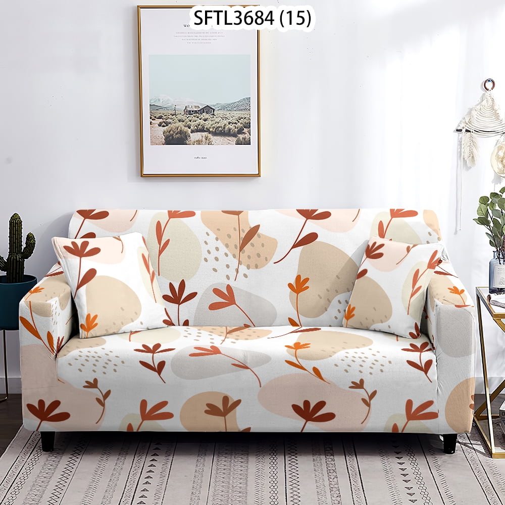 Waterproof Plant Print 1/2/3/4 Seat Cushion Sofa Seat Cover Dustproof ...