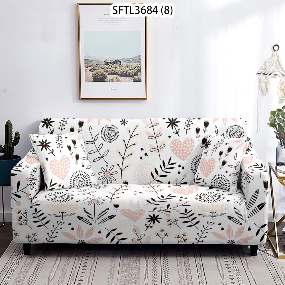 Waterproof Plant Print 1/2/3/4 Seat Cushion Sofa Seat Cover Dustproof ...