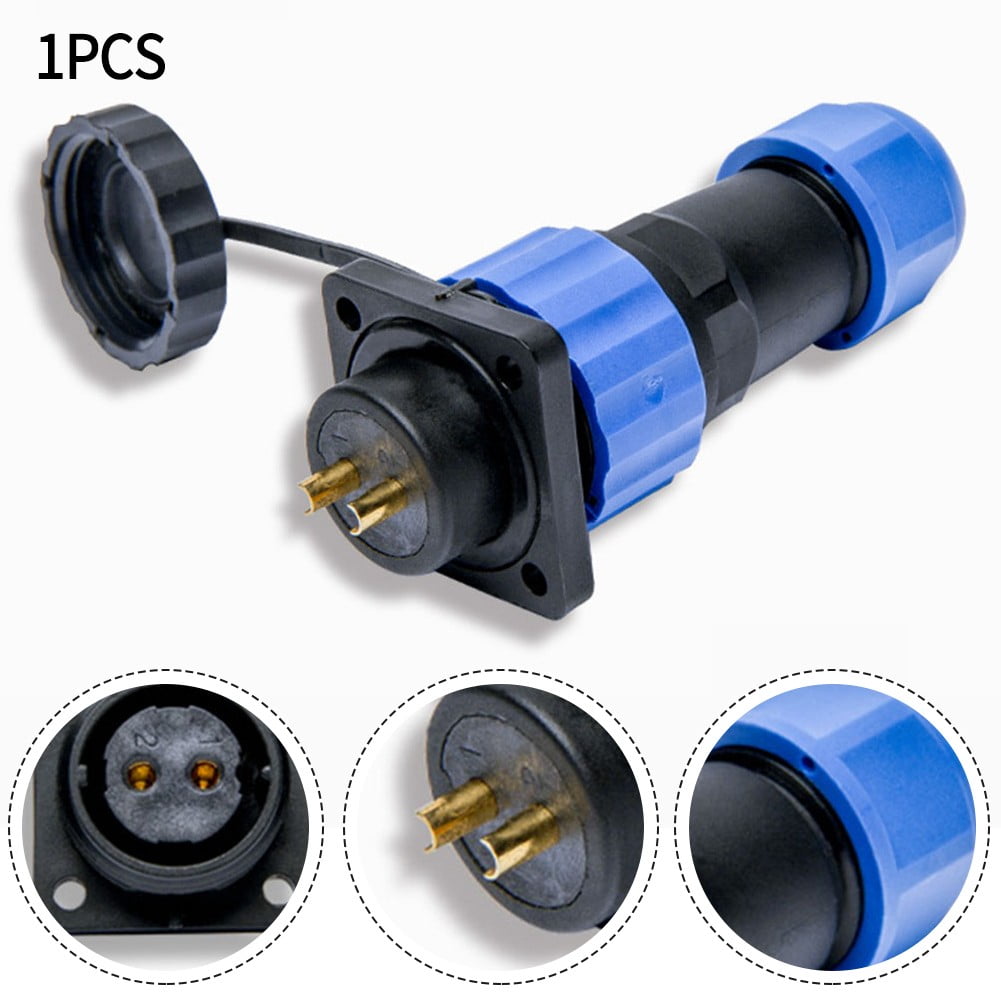 Waterproof Plug IP68 2-5pin SP20 Square Panel Mount + Socket Circular ...