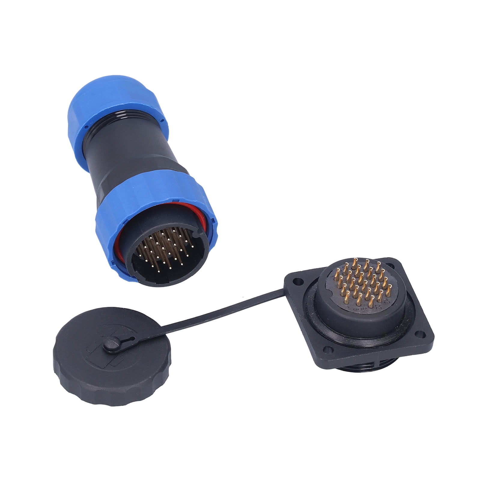 Waterproof Plug Socket Square Flange 4 Hole Aviation Power Wire ...