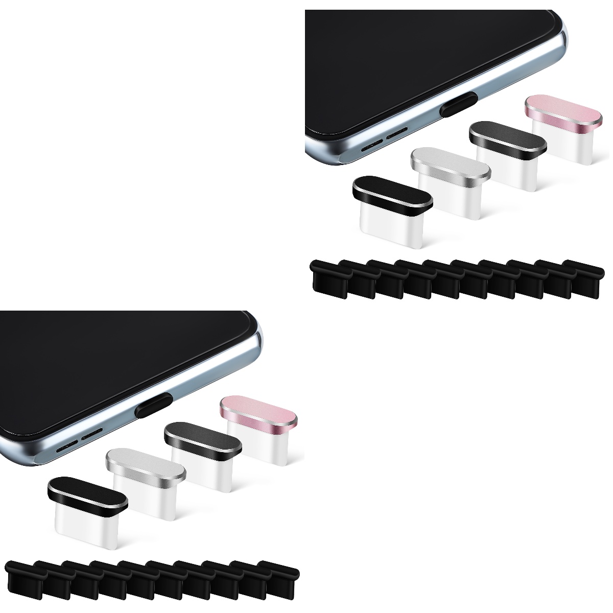 Waterproof Plug Type C Dust Plugs Caps Metal Silicone USB Small Charm ...