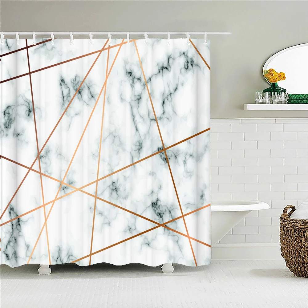 Waterproof Polyester fabric 3D Bath curtain Geometric figure for ...