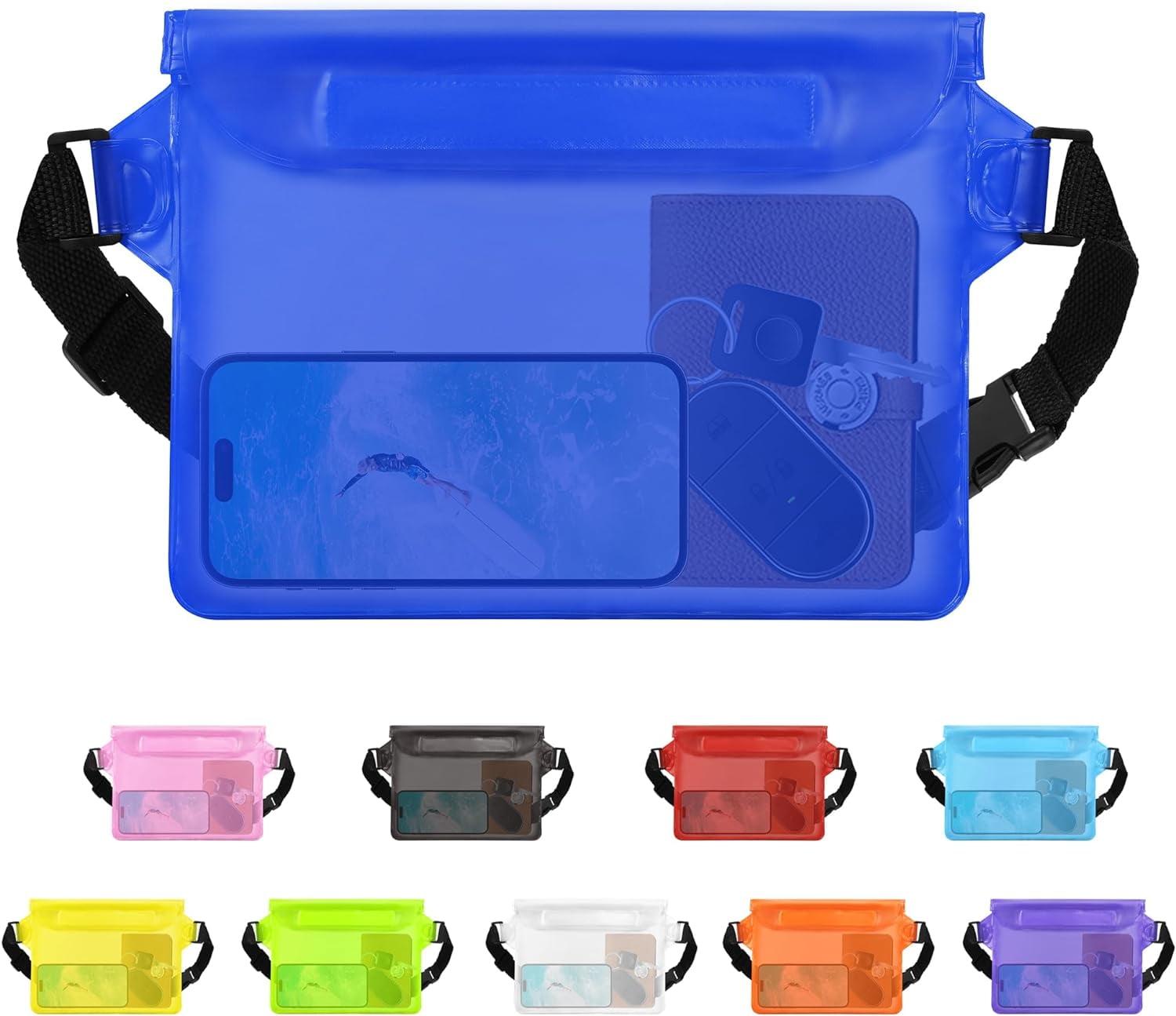 Waterproof Pouch with Adjustable Waist Strap, Waterproof Dry Bag, Keeps ...