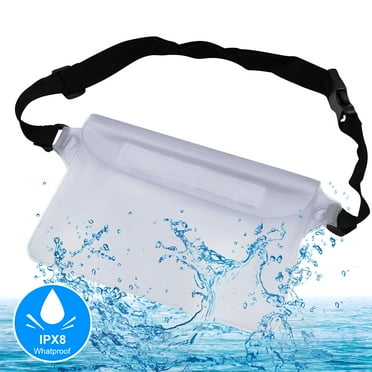 2-Pack Waterproof Pouch with Adjustable Waist Strap, Waterproof Dry Bag, Keeps Cell Phones and ...