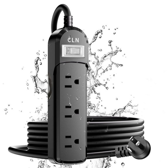 CLN Waterproof Power Strip, IPX6 Outdoor Surge Protector, 3 Outlets ...