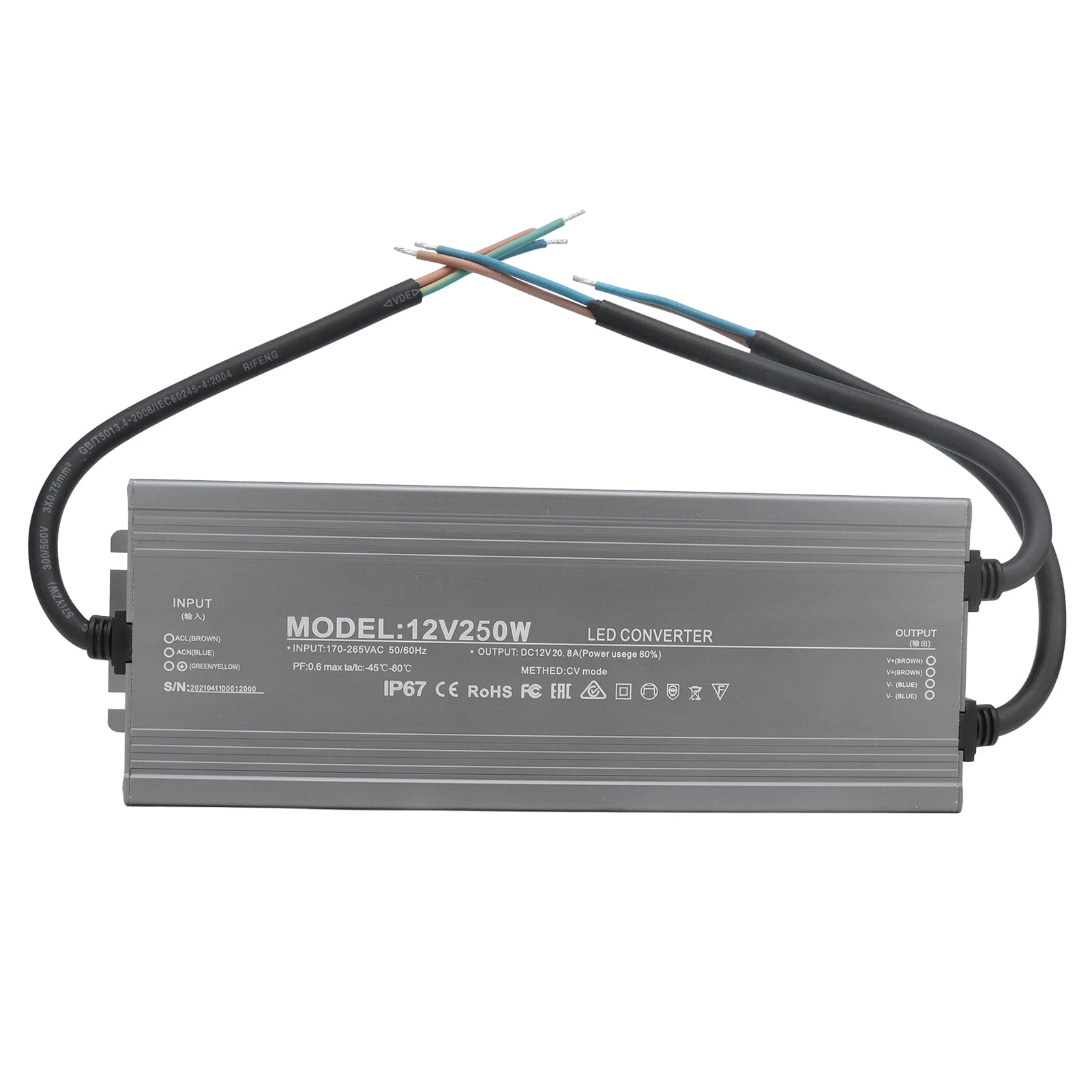 Waterproof Power Supply LED Driver Constant Voltage Power Supplies IP67 ...