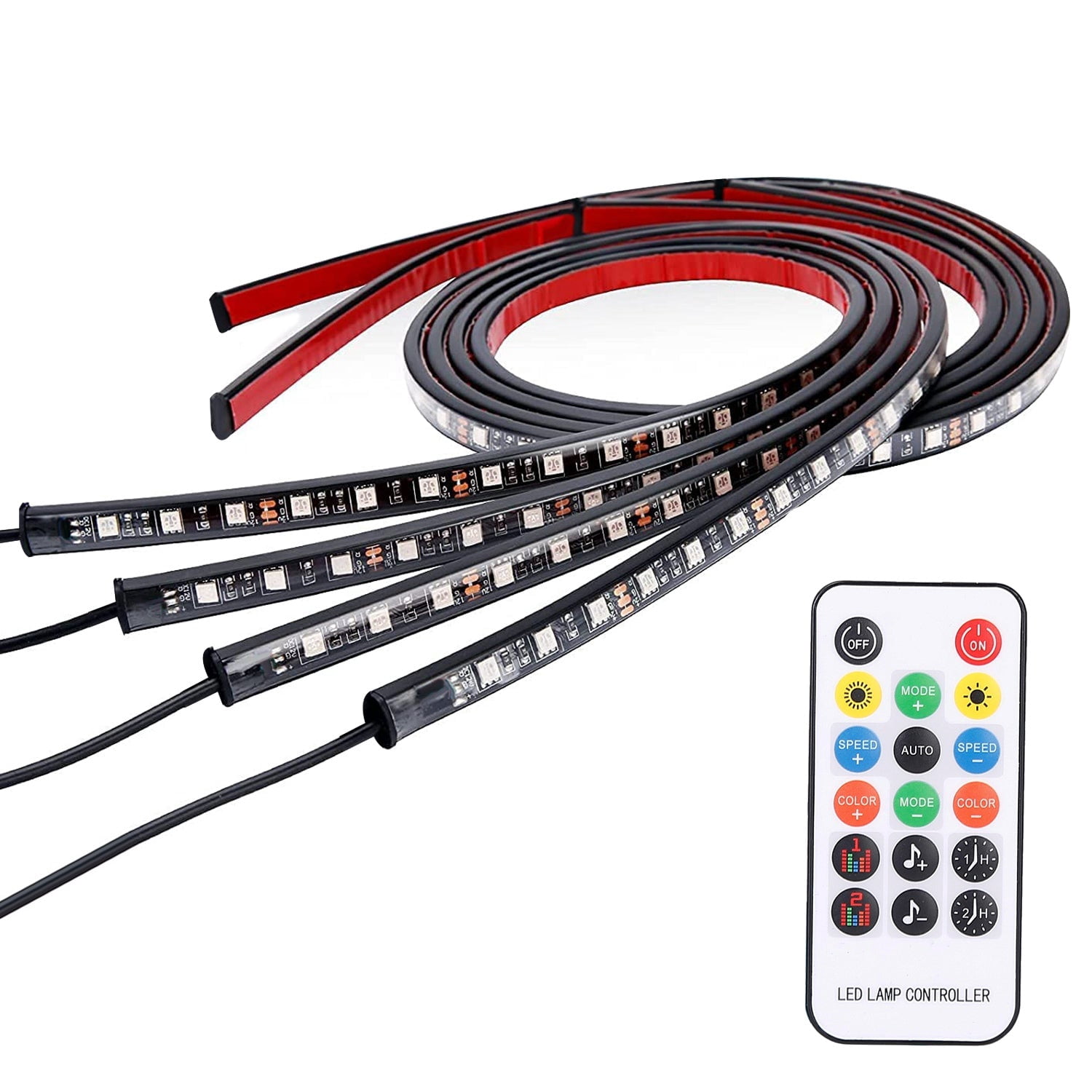 Waterproof RGB Underglow LED Strip Remote App Control Car Underbody ...
