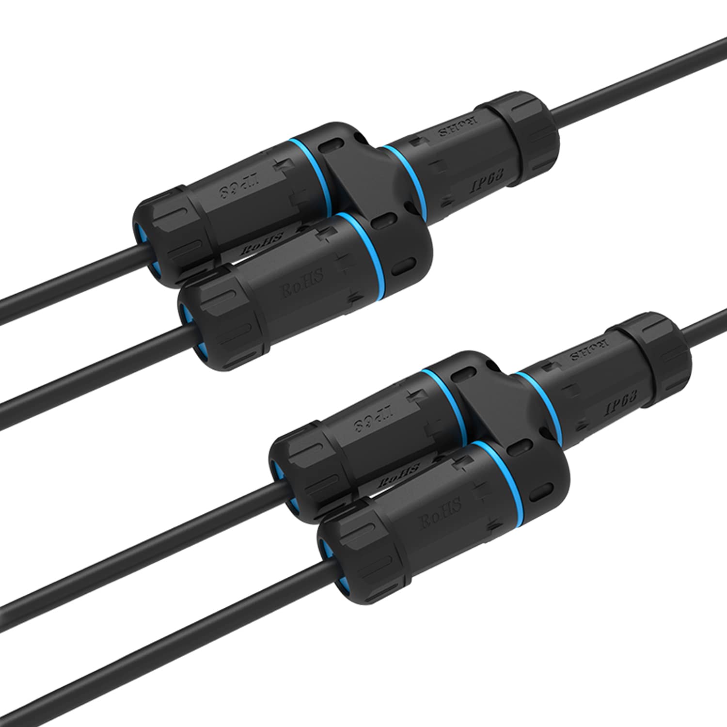 Waterproof RJ45 Coupler Splitter, Waterproof Ethernet Coupler 1 in 2 ...