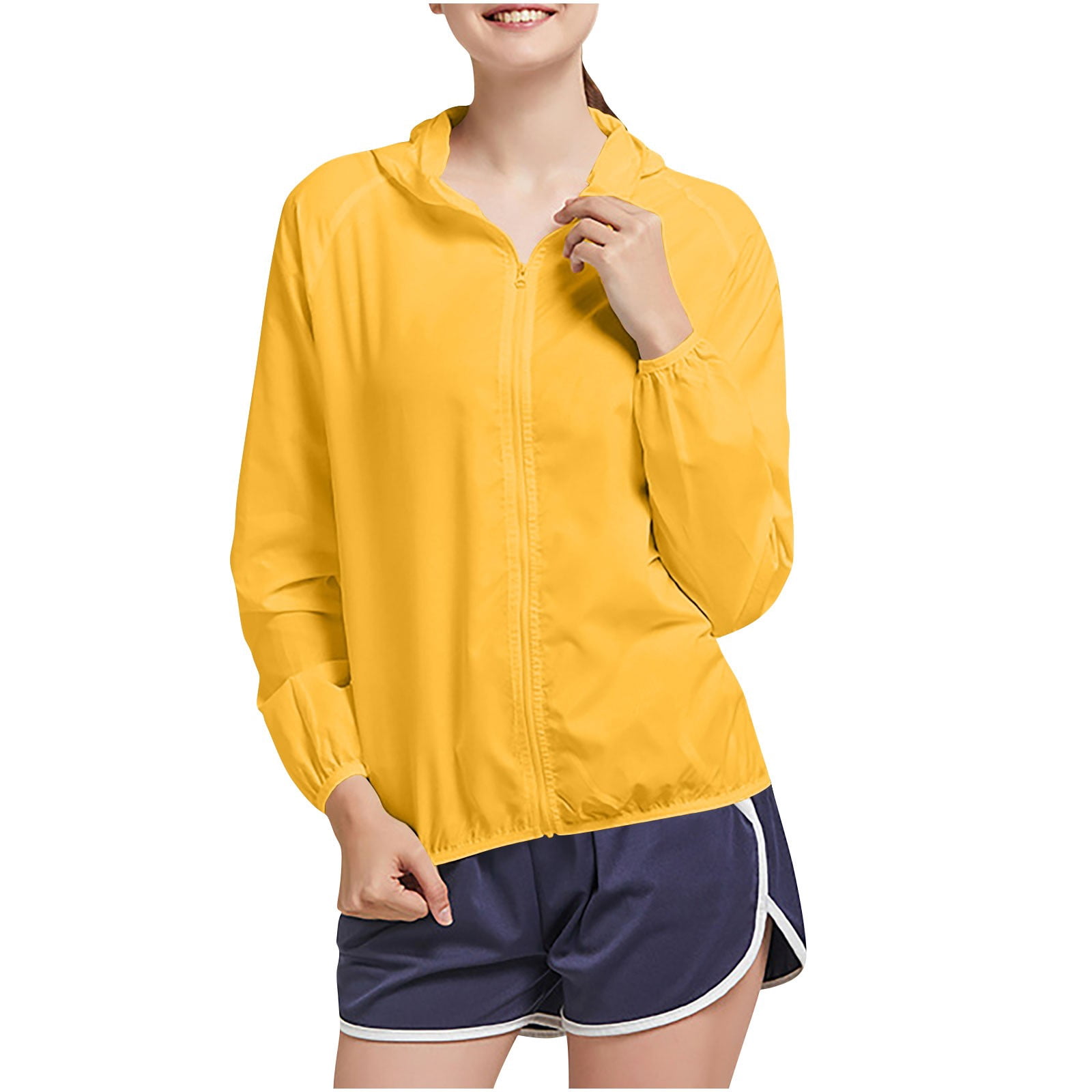 Waterproof Rain Jacket Lightweight Hooded Windbreaker with Pockets ...