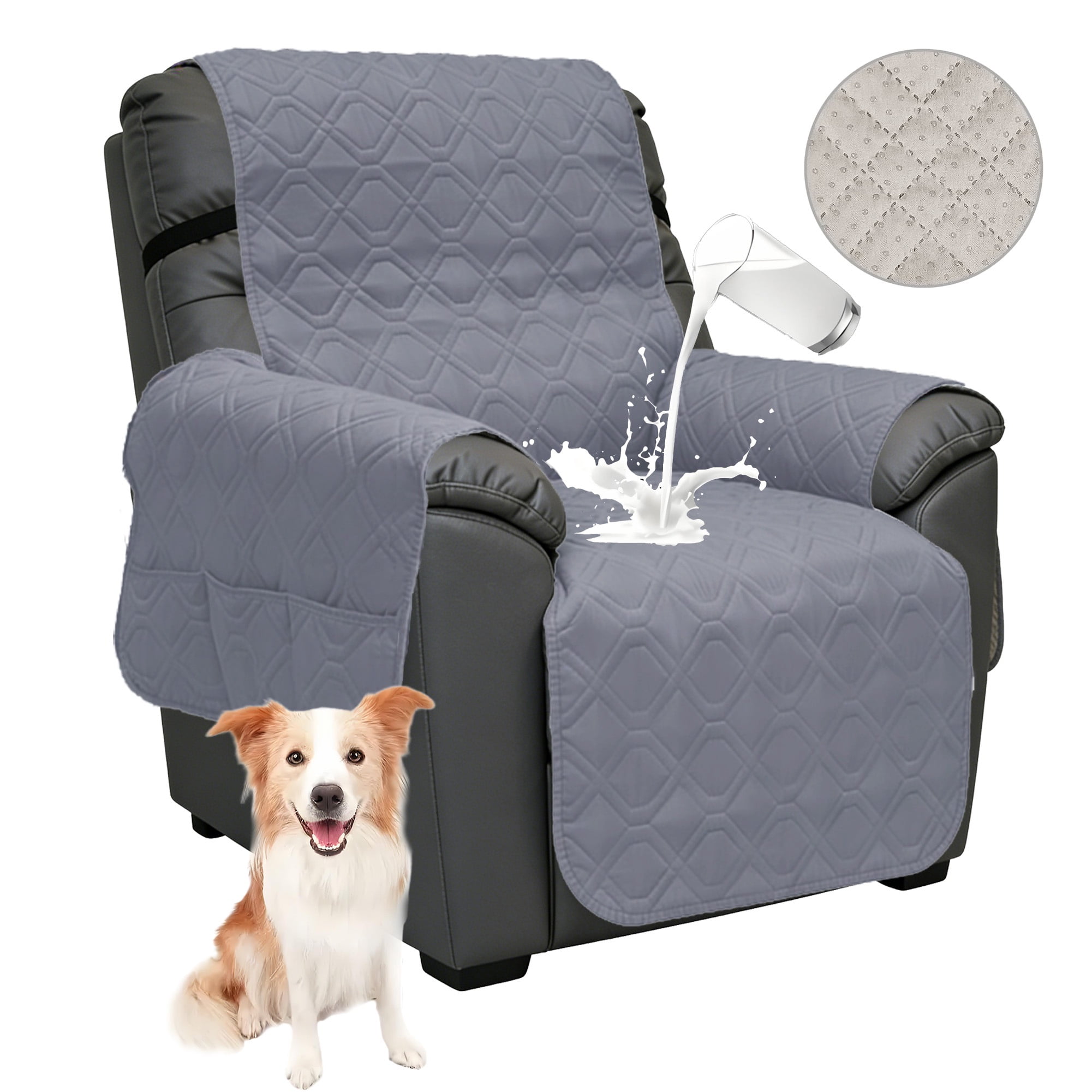 Waterproof Recliner Chair Covers, Anti-Slip Chair Cover with Side ...