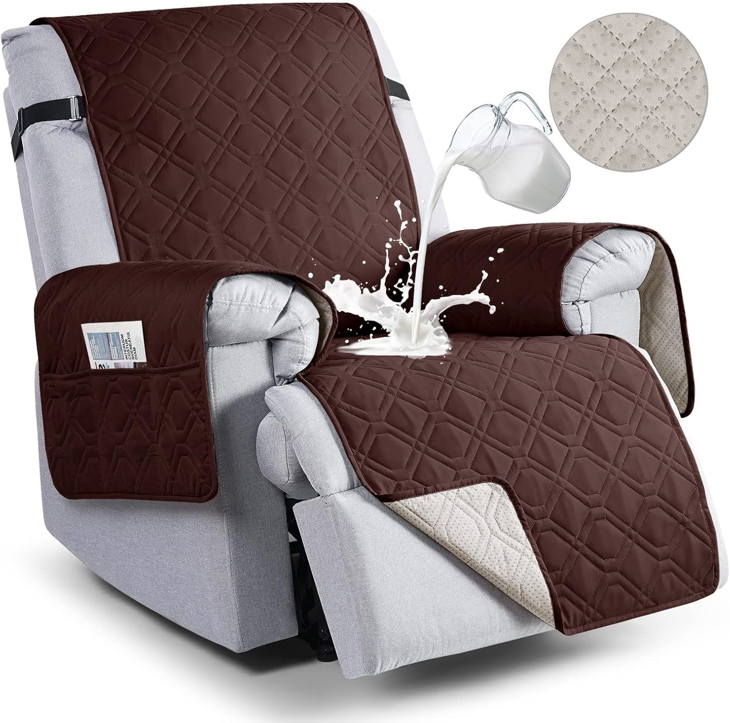 Waterproof Recliner Chair Covers, Anti-Slip Chair Cover with Side ...