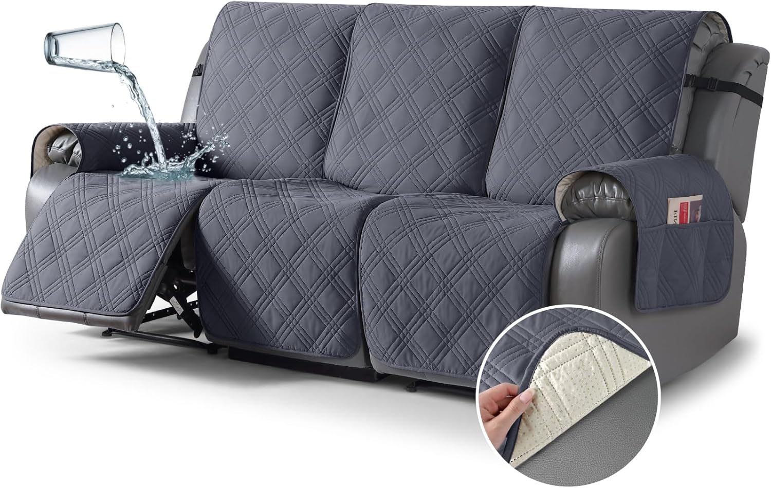 Waterproof Recliner Sofa Cover Couch Cover for Reclining Couch 3 Seat ...