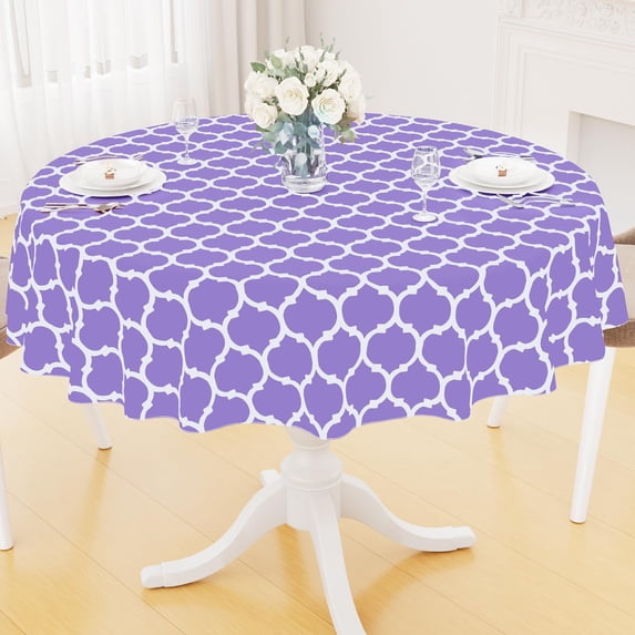 Waterproof Rectangle Tablecloth with Flannel Backing, Wipeable Vinyl ...